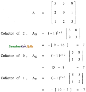 Samacheer Kalvi 11th Maths Guide Chapter 7 Matrices and Determinants Ex ...